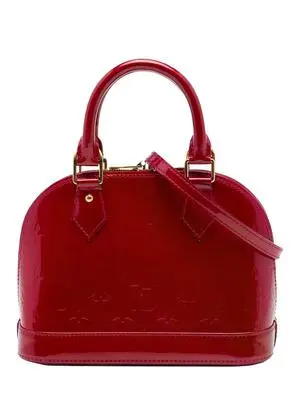 LOUIS VUITTON Monogram Vernis Alma Bb Satchel - Red