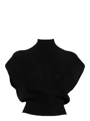 Rick Owens Ribbed-knit Sleeveless Top - Black