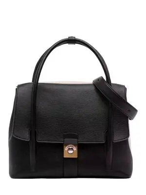 MAISON MARGIELA 2010-2026 Bicolor Goatskin And Canvas Horizontal Satchel - Black