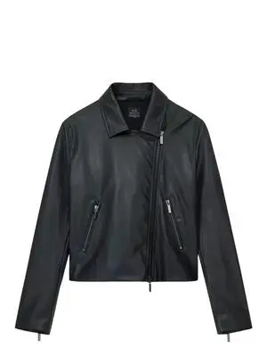 Emporio Armani Grained Texture Zip-fastening Jacket - Black