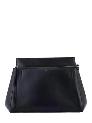 Celine Leather Medium Satchel - Black