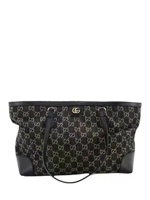 Gucci Ophidia Shopping Gg Denim Medium Tote Bag - Black