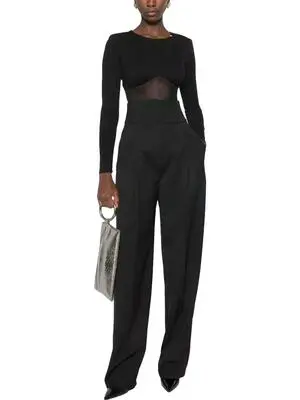 Elisabetta Franchi High-waisted Wide-leg Trousers - Black