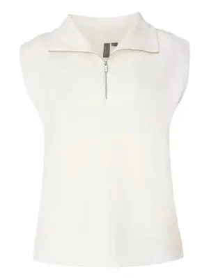 Sweaty Betty Sand Wash Quarter-zip Sleeveless Top - Neutrals