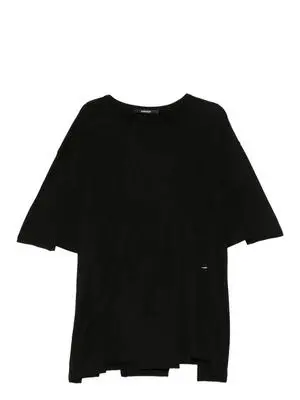 SONGZIO Panelled Asymmetric T-shirt - Black