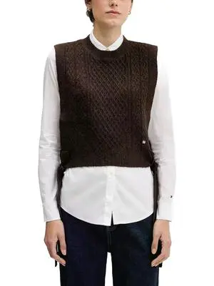 PEDRO DEL HIERRO Knitted Tie-Side Vest Brown