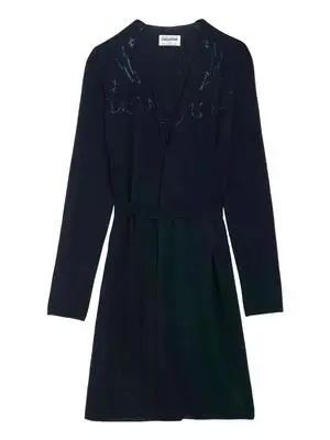 Zadig&Voltaire Daffy Cashmere Cardigan With Rhinestone Embellishments - Blue