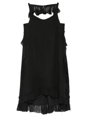 JIJIL Ruffled Cold-shoulder Mini Dress - Black