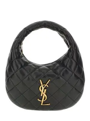 Saint Laurent Quilted Leather Shoulder Bag With Gold-tone Hardware - Black