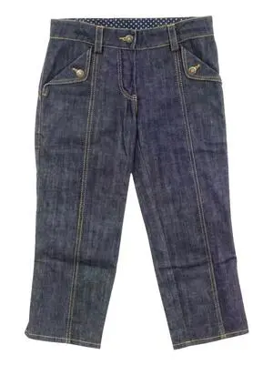LOUIS VUITTON Monogram Print Straight Leg Jeans - Blue