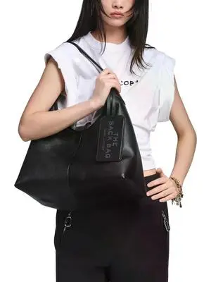 Marc Jacobs Sack Bag Belted Leather Shoulder Bag - Black