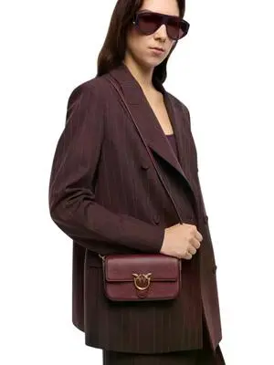 Pinko Pinko Love Birds Leather Shoulder Bag Red