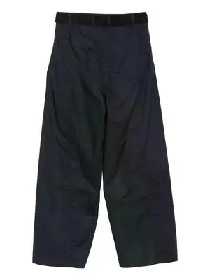 Plan C Belted Panelled Trousers - Blue