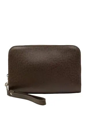 LOUIS VUITTON 2005 Taiga Leather Pochette Baikal Clutch Bag - Brown