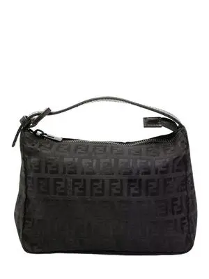 Fendi Zucchino Canvas Handbag - Black