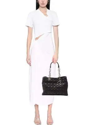 Dior Lambskin Cannage Lady Soft Shopping Tote Bag - Black