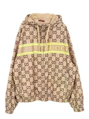 Gucci Gg Print Hooded Jacket - Neutrals