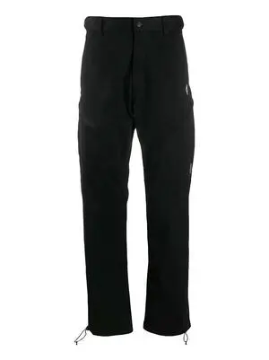COUNTY OF MILAN Cotton Logo Cross Zipped Trousers - Black