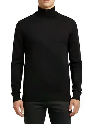 Dolce & Gabbana Logo-embroidered Wool Roll Neck Sweater - Black