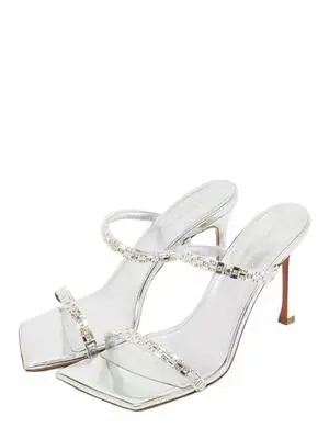 Amina Muaddi Amina Muaddi Diana Crystal-Embellished Sandals Silver
