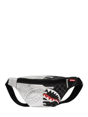 SPRAYGROUND Check-print Shark Mouth Belt Bag - Silver