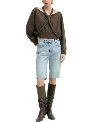 HAVEONE Knotted Detail Sweater - Brown