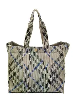 Burberry Check Knitted Tote Bag - Neutrals