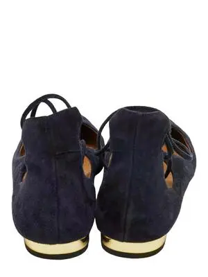 AQUAZZURA Christy Lace-up Flat Pumps - Blue
