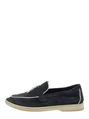 Loro Piana Summer Charms Walk Suede Loafers - Blue