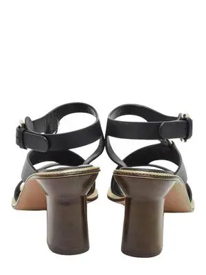 FERRAGAMO Gancini Motif Buckle-strap Sandals - Black