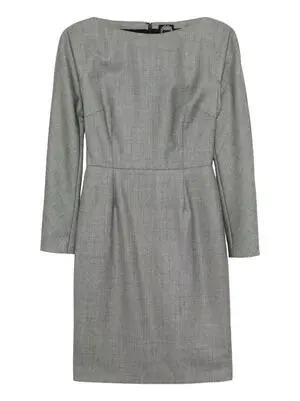 Dior Boat-neck Long-sleeve Dress - Grey
