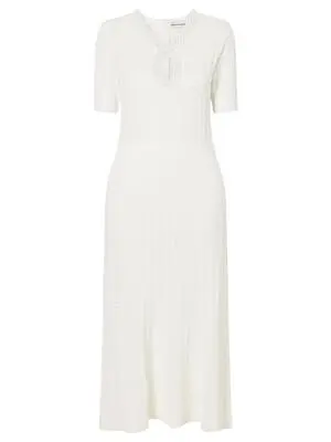 Rebecca Vallance Embellished Crochet-knit Midi Dress - Neutrals