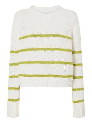 LA LIGNE Mini Marina Striped Crochet-knit Cotton Sweater - Multi