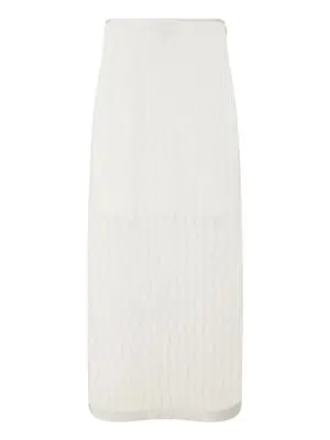 LA LIGNE Alexi Striped Georgette Maxi Skirt - White