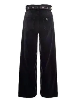 Liu Jo Belted Waist Wide-leg Jeans - Black