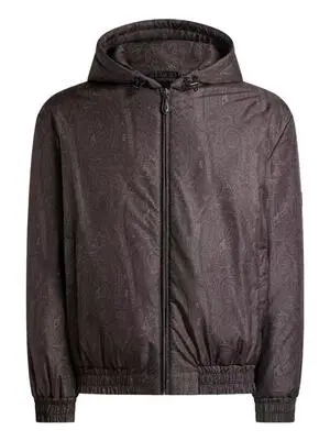 Etro ETRO Padded Bomber Jacket With Hood And Arnica Motif Brown