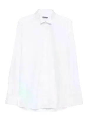 CARLO PIGNATELLI Wing-collar Long-sleeve Shirt - White