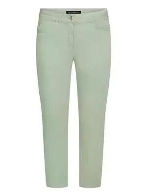 BETTY BARCLAY Cropped Slim Fit Trousers - Green