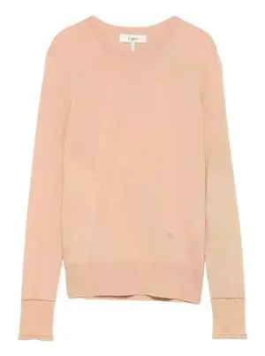 Chloé Fine-knit Crew Neck Sweater - Orange