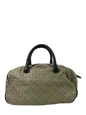 Bottega Veneta Intrecciato Houndstooth Handbag - Neutrals