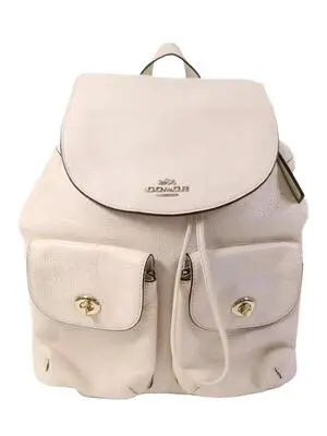 COACH VINTAGE Turn-lock Leather Backpack - Neutrals