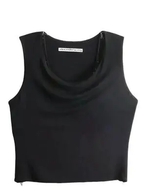 Alexander Wang Sleeveless Cowl Neck Top - Black