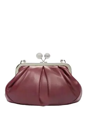 Max Mara Pasticcino Pleated Leather Shoulder Bag - Red