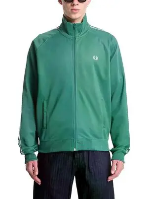 Fred Perry Logo Detail Zip-up Sweatshirt - Green