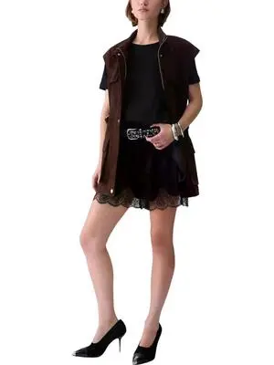 Liu Jo Jacquard Shorts With Lace Trim - Black