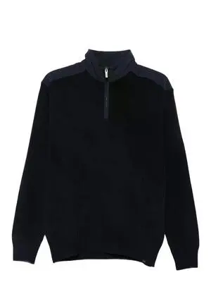 Paul & Shark Quarter-zip Panelled Sweater - Blue