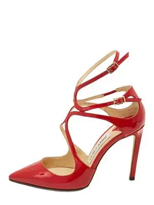 JIMMY CHOO Lancer Patent Leather Stiletto Pumps - Red