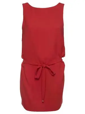 Moschino Belted Crepe Mini Dress - Red
