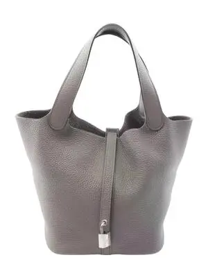 Hermès Clemence Picotin Lock 22 Handbag - Grey