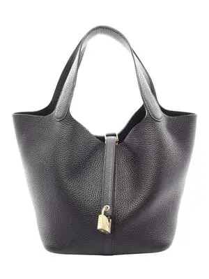 Hermès Clemence Picotin Lock 22 Handbag - Black